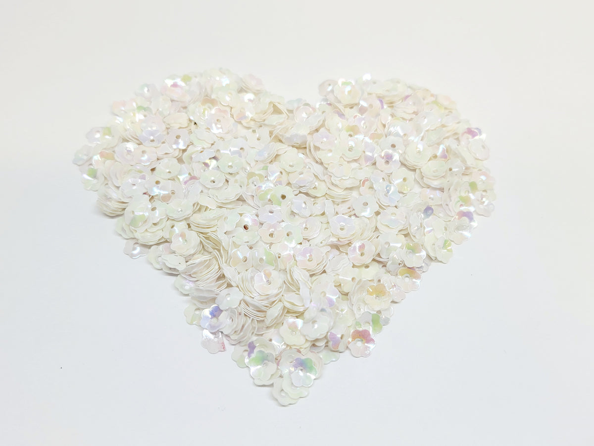 6mm Flower Sequins, Ivory – The Busy Beaver