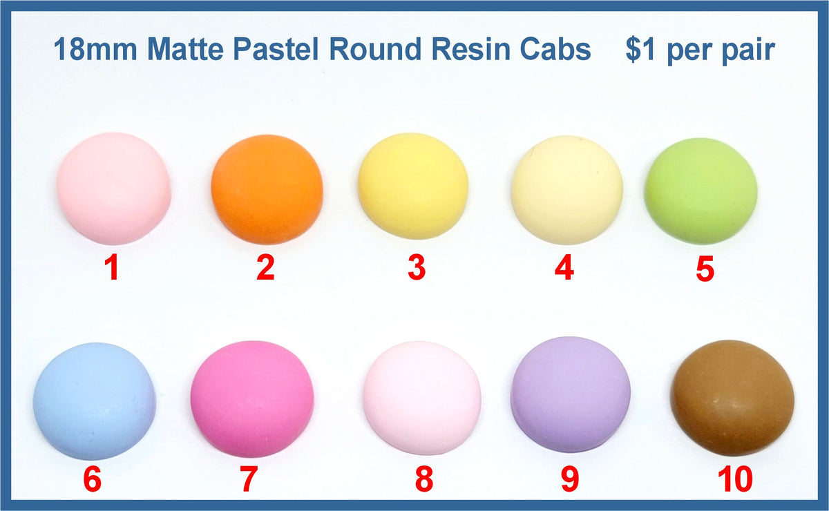 18mm Matte Pastel Round Resin Cabs – The Busy Beaver