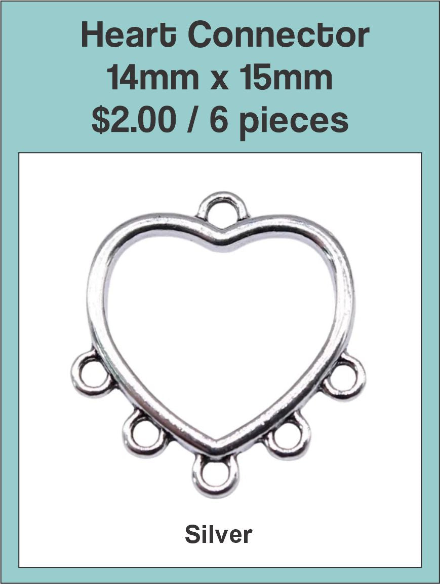 14mm x 15mm Heart Chandelier Connector – The Busy Beaver