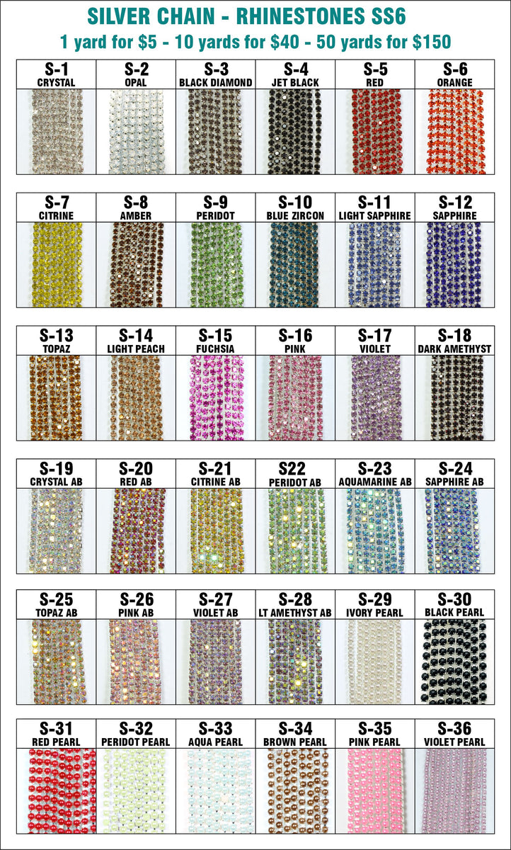 Silver Chain - Rhinestone Banding ss6 – The Busy Beaver