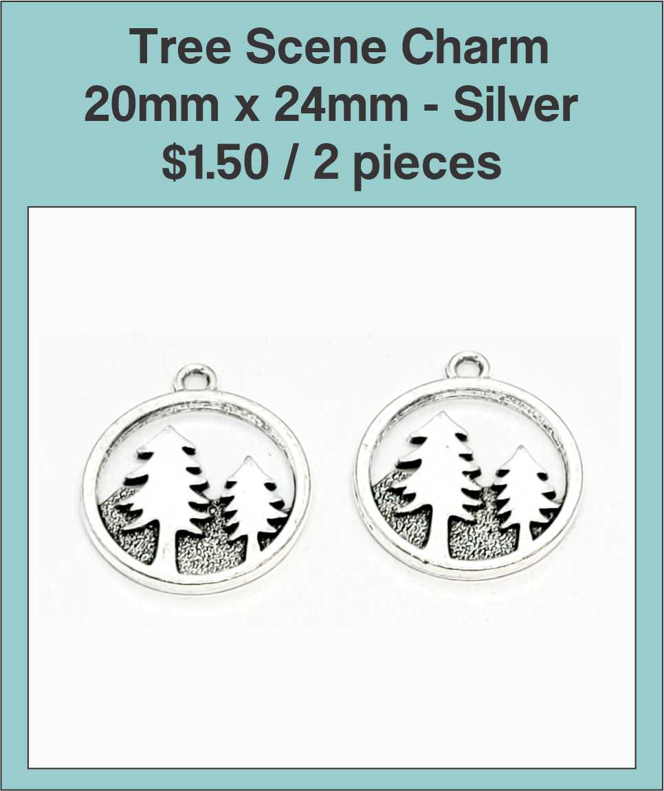 Tree Scene Charm 20mm x 24mm – The Busy Beaver