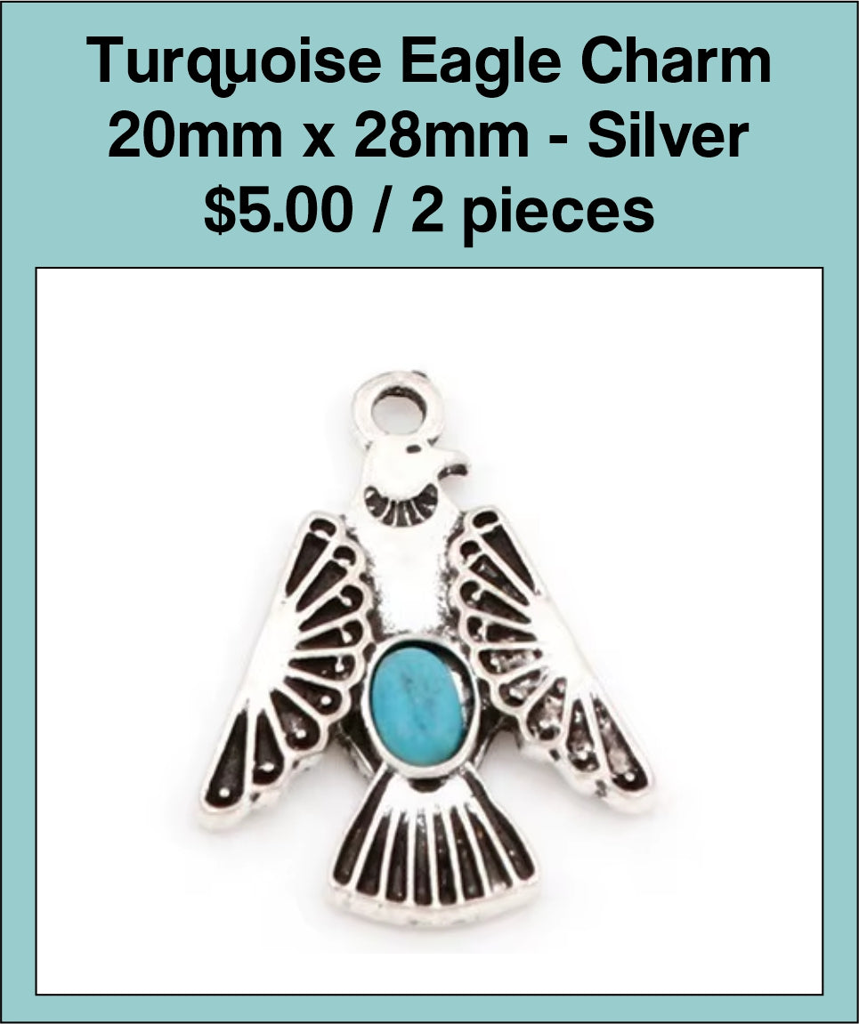 20mm x 28mm Turquoise Eagle Charm – The Busy Beaver